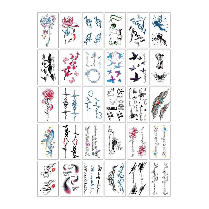 30Pcs/Set Dark Temporary Tattoo Sticker Waterproof Temporary | Daraz.pk
