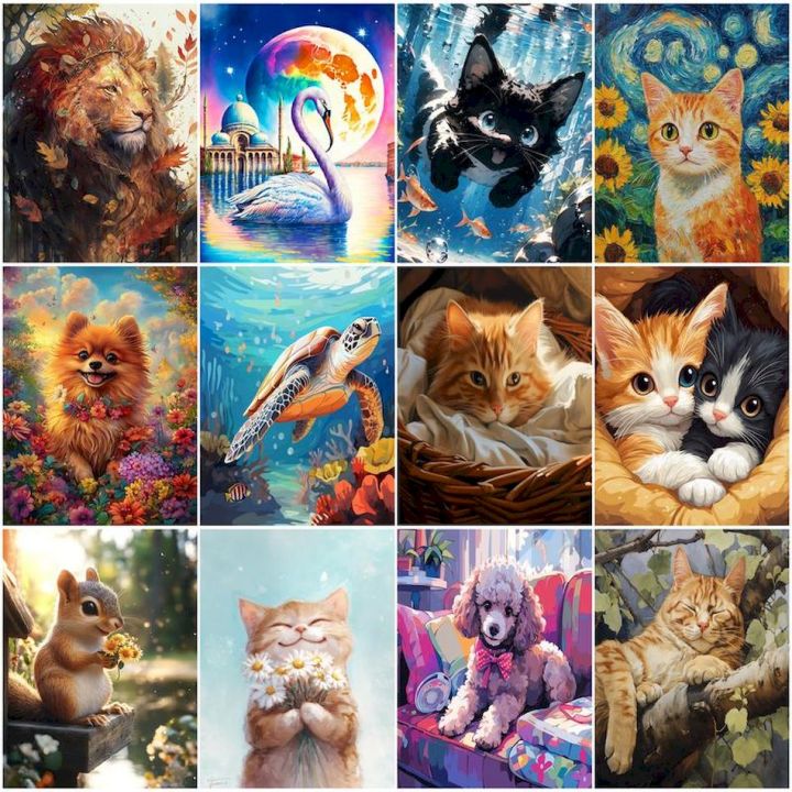 Craft painting objects, color-coded number oil painting, dynamic ...