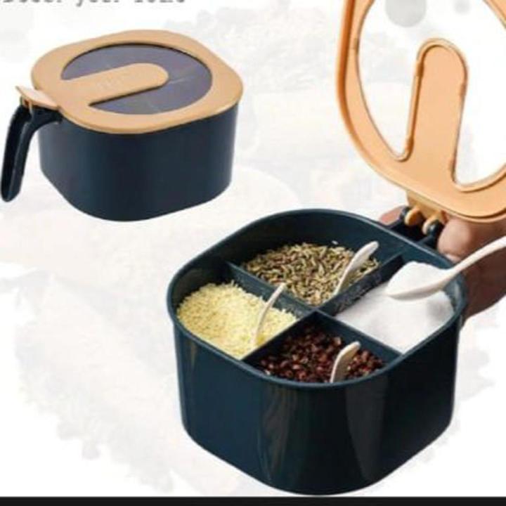 TRISCO 4 In 1 Partition Kitchen Seasoning Box Masala Box Set 4 Grid ...