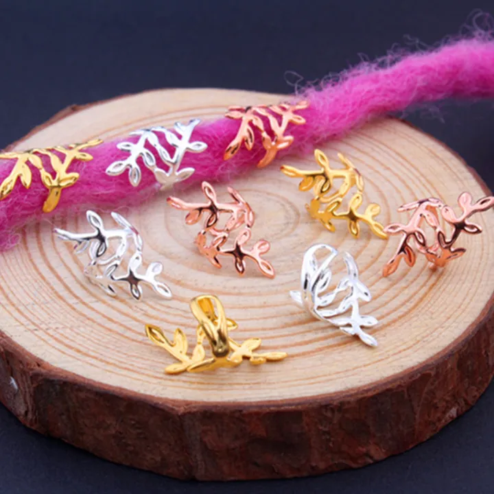 20PCS Vine Leaf Shaped Hollow Alloy Hair Rings Vintage Hairpins For ...