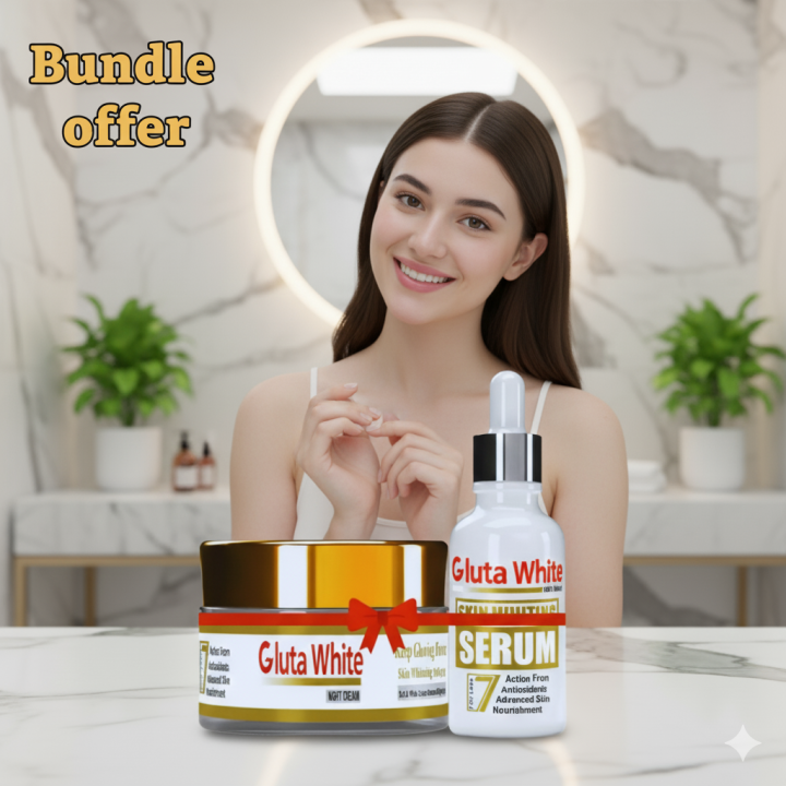 Glowing Serum and Cream Pack of 2 Brightening Hydrating Anti Aging Face ...