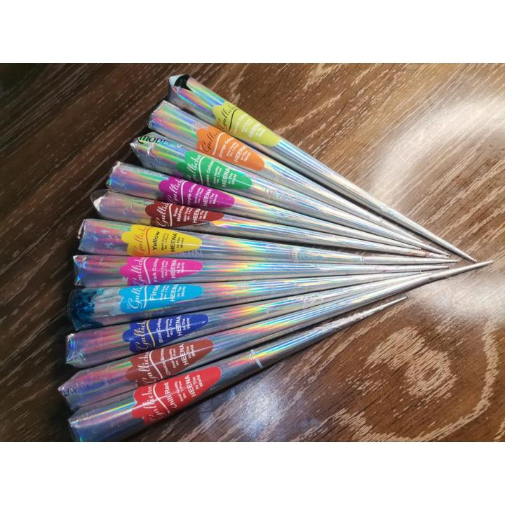 Pack of 3 Best Multi colour henna/Mehndi Cones/ High quality | Daraz.pk