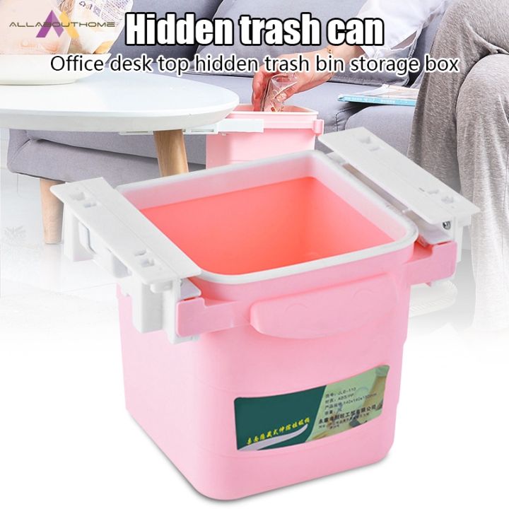 Under-the-table Drawer Trash Can Hidden Retractable Garbage Waste Bin ...