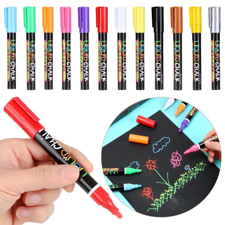 12 Colors Drawing Erasable Blackboard Chalkboard Windows Metal Plastics ...