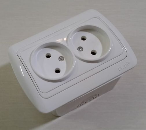 ELBi Double Socket with Ceramic base. White. Made in TURKEY. Available ...