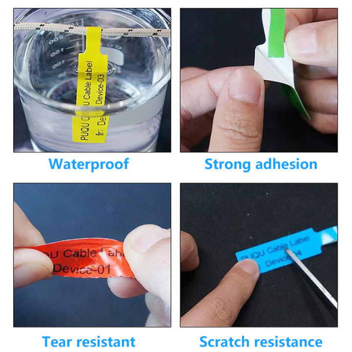 8 Pcs Cable Labels Tags For Cable Management Colorful Waterproof Cord ...