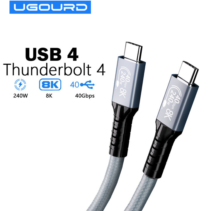UGOURD USB4 Cable 40Gbps 240W Thunderbolt 4 Type C Fast Charging Cable ...