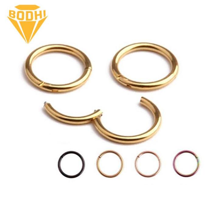 BODHI 1 Pc 16G 14G Hinged Segment Hoop Ring Stainless Steel Lip Nose ...