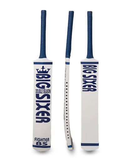 Big Sixer - Full Cane - White Bat Blue Reflector - Tape Ball Bat 740 Gm ...