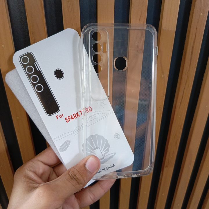 Tecno Spark 7 Pro Soft Silicone Back Cover Dustplug Protective Phone ...