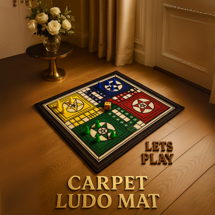 Ludo Carpet Game Mat - Large 2x2 Ft | Foldable & Washable Ludo Board ...