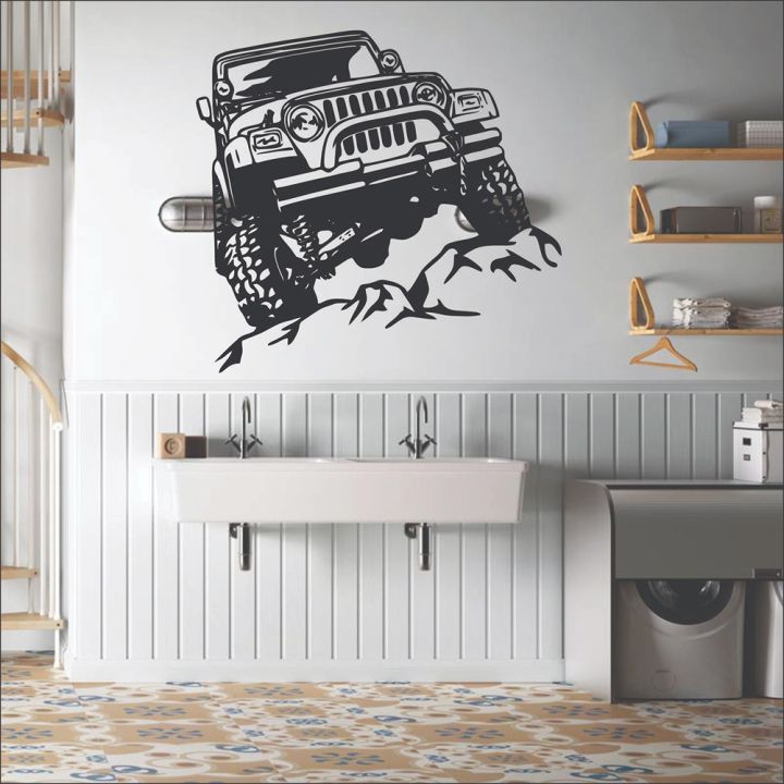 Jeep Car Wall Sticker Black Jeep Design, Boys Room or Living Room ...