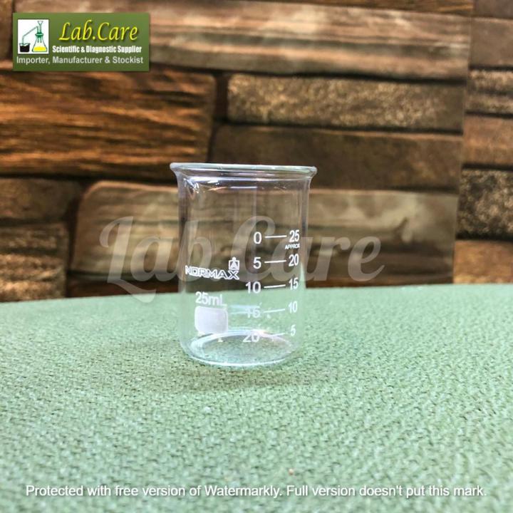 25ml Normax Beaker, Low Form Griffin, Borosilicate 3.3 Glass, Double ...