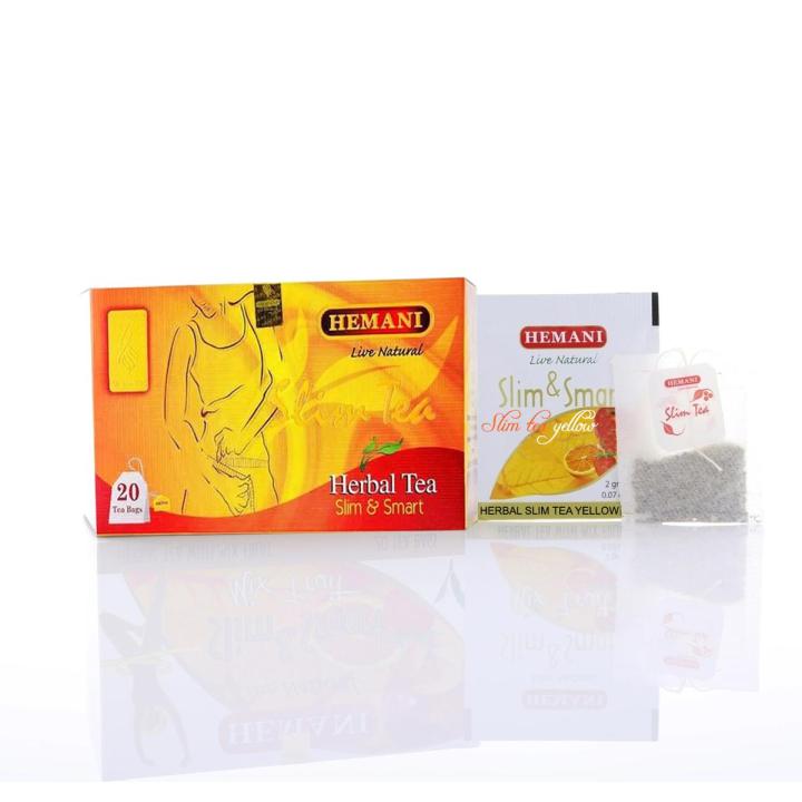 HEMANI LIVE NATURAL - SLIM & SMART TEA YELLOW 20 TEA BAGS | Daraz.pk