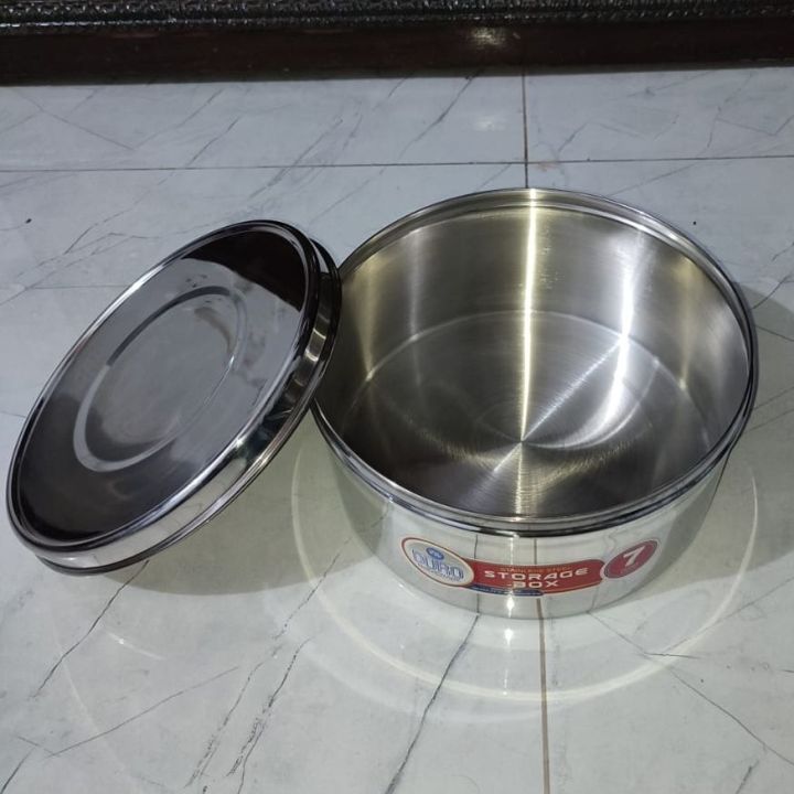1 Piece Large Storage Box with Lid Stainless Steel Size 10 inches ...