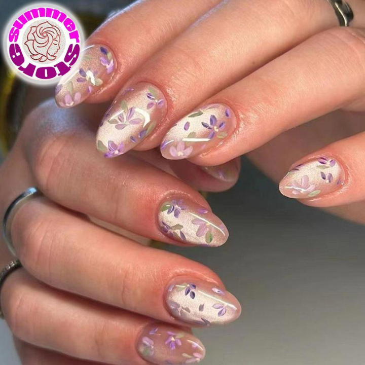 SUMMER Cat Eye Wear Nail Removable Nail Plate Nail Plate Almond Nail ...
