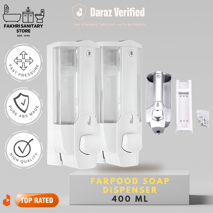 High Quality Farpood 400ml Push Soap Dispenser ABS Plastic Soap Shampoo ...