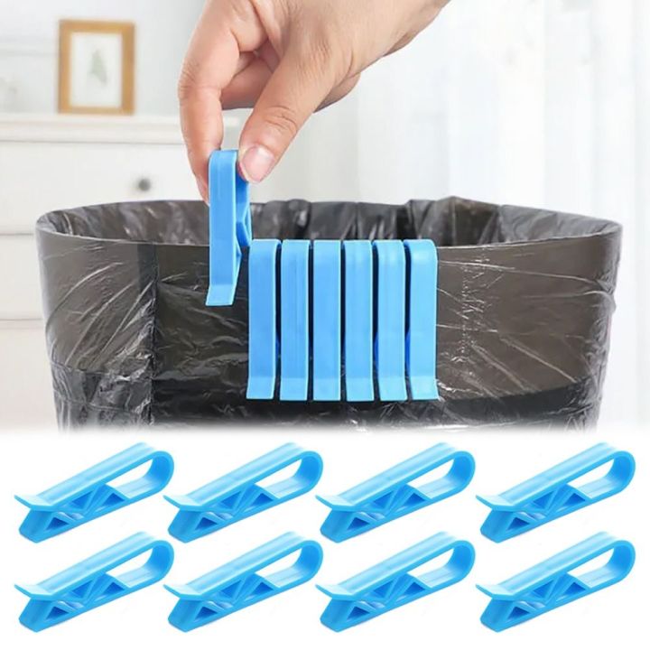 10Pcs Retaining Clamp Plastic Garbage Bags Clip Blue Non-Slip Trash Bag ...