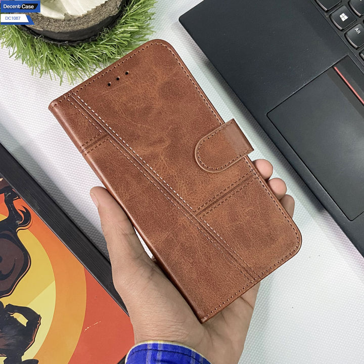 OnePlus 8T Cover - Brown - Premium Leather Megantic Flip Book Covers ...