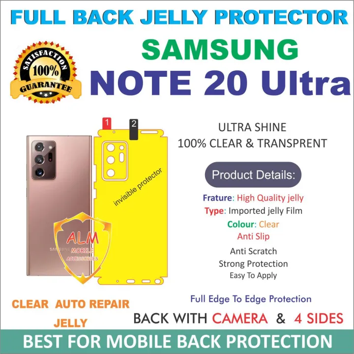SAMSUNG NOTE 20 ULTRA CLEAR BACK 360 JELLY PROTECTOR WITH SIDES AND ...