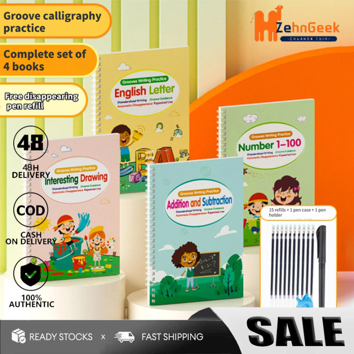 Magic Groove Practice Copybook Set for Kids (Ages 3-7) – Reusable ...