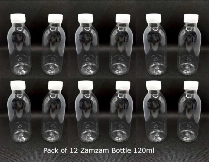 Pack of 12- Empty Plastic Bottles for Zamzam 120ml / Zam Zam water ...