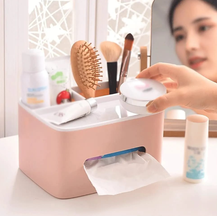 HT Multifunctional Tissue Box Cover Holder with Storage Container ...
