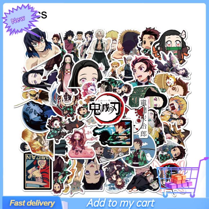 50Pcs Wall Sticker Cartoon Lovely Demon Slayer Figure Wall Poster for ...