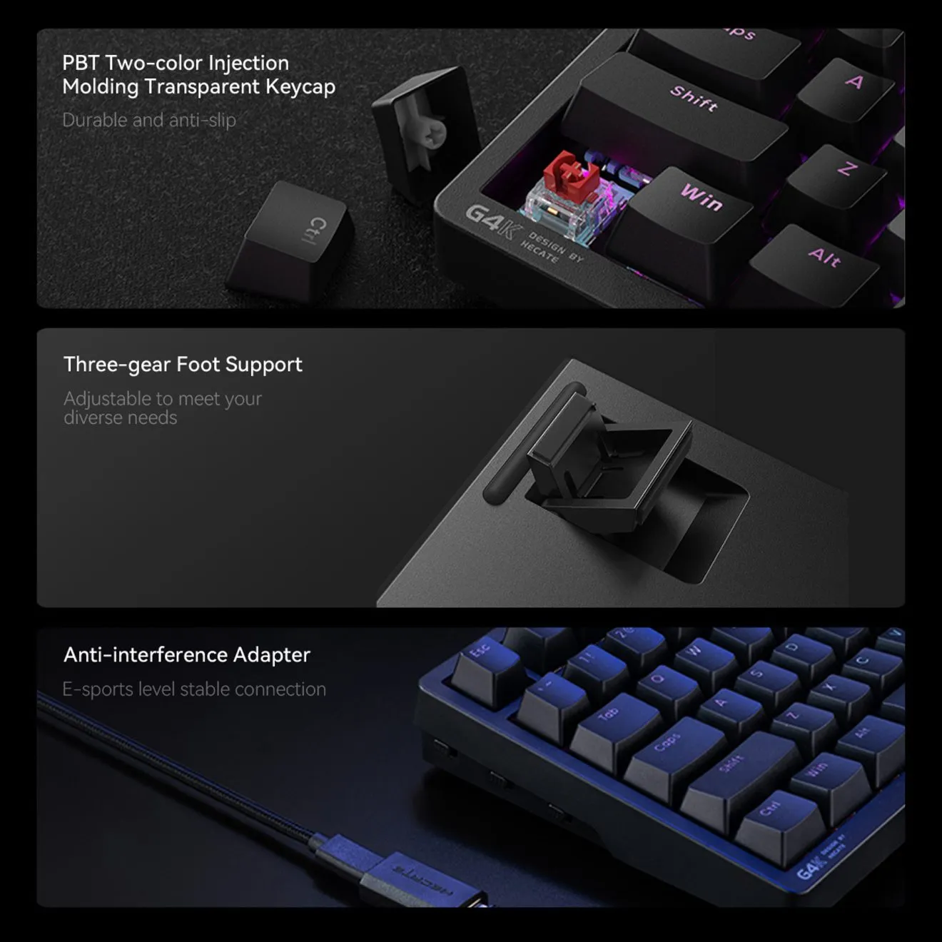 Edifier Hecate G4K Premium Gaming Mechanical Keyboard - Three-Mode Connectivity, Gasket Mounted ...