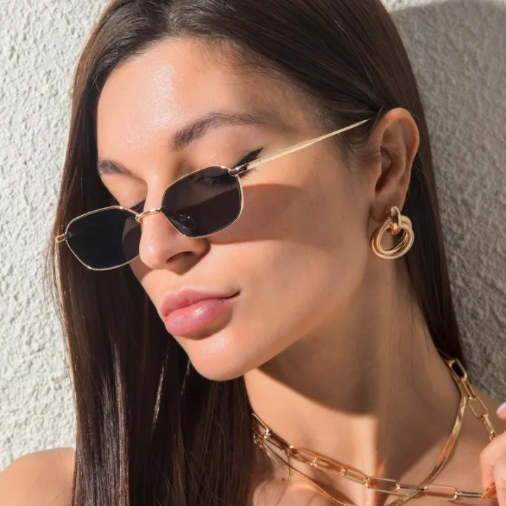 Pristine Collections Small Square Sunglasses Women Men Brand Steampunk ...