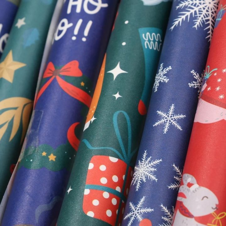Holiday Designs Santa Claus Christmas Wrapping Paper Xmas Tree Gift ...