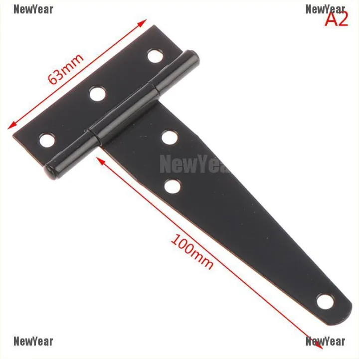 Black Paint T Shape Triangle Hinge Cabinet Shed Wooden Door Gate Hinges ...