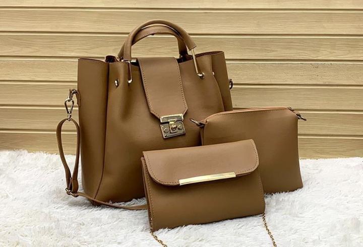 3Pcs PU Leather Ladies Hand Bags Set Handbags for Women Fashionable New ...