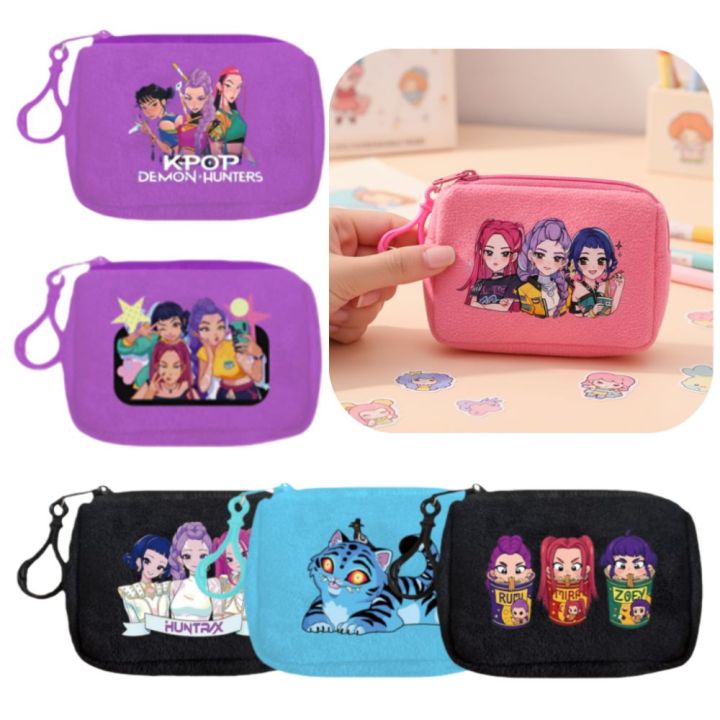 Cute Mini KPop Demon Hunters Coin Purse Plush Large Capacity Kids ...