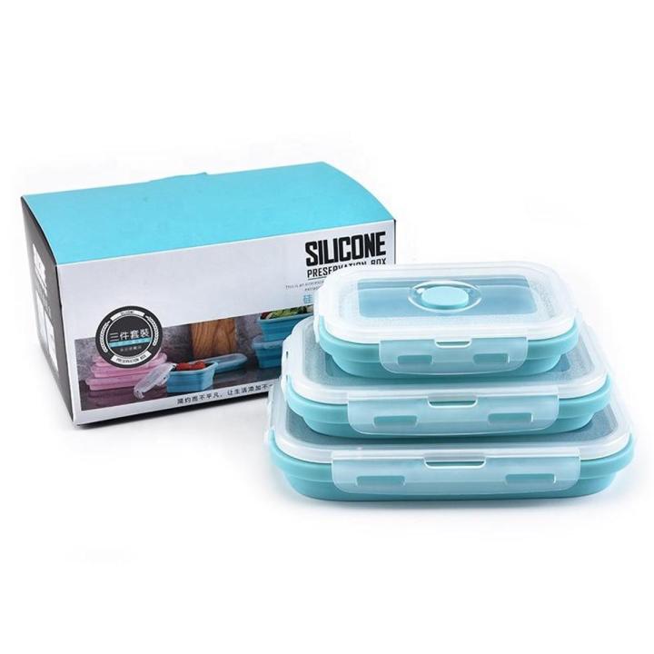 MTJ Student Silicone Box Silicone Collapsible Box Food Storage ...