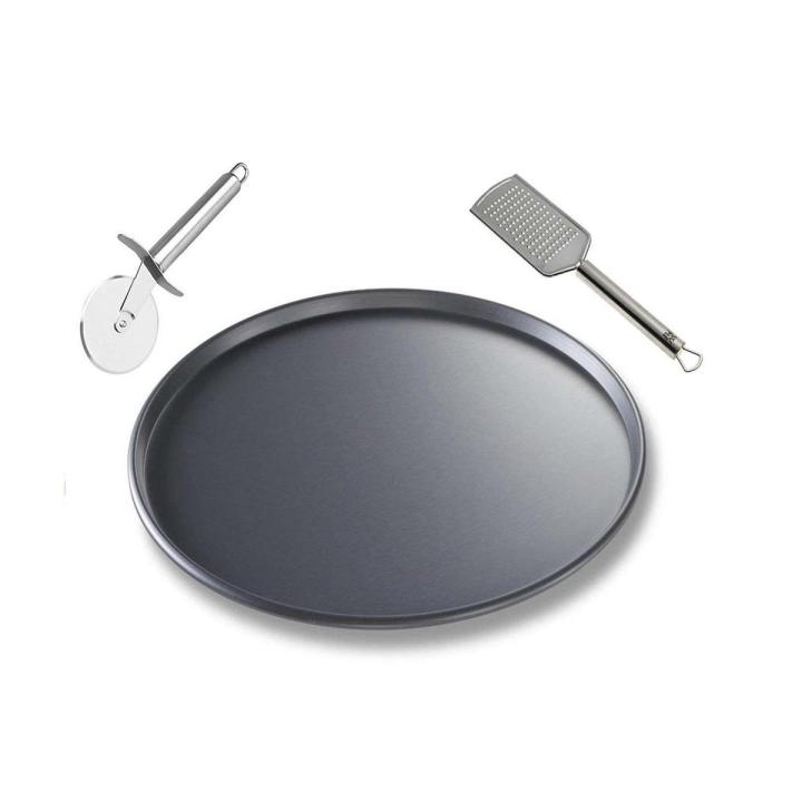 Medium Size Pizza Pan with Cutter And Cheese Grater | Daraz.pk