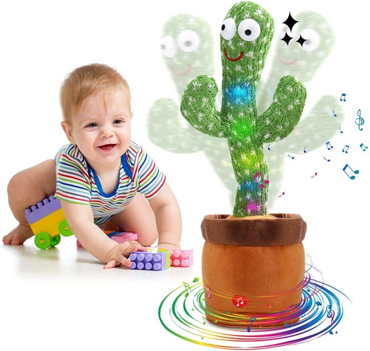 Rechargeable Dancing Cactus Toy with Music, Singing, Talking, Lightning ...