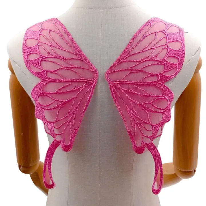 Exquisite Lace Fabric Butterfly Wings Appliques Organza Tulle Butterfly ...