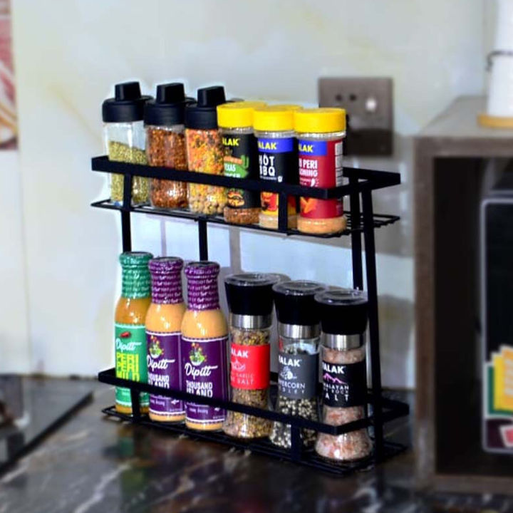 2 Tier Spice Rack for Countertop, Kitchen and Bathroom Organizer ...