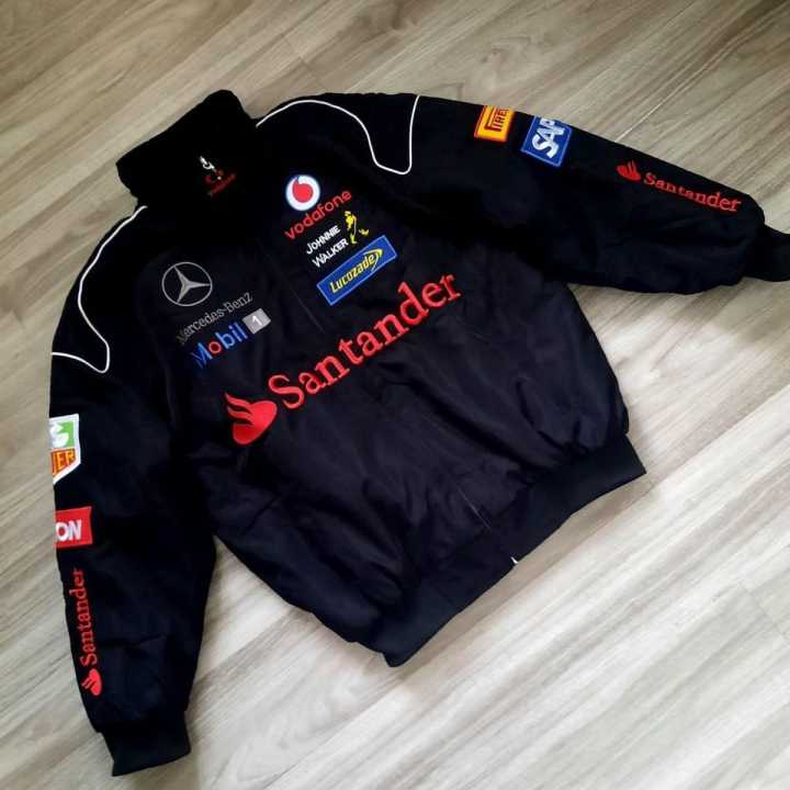 Black Santander Racing Jacket – Premium Printed Mercedes-Benz ...