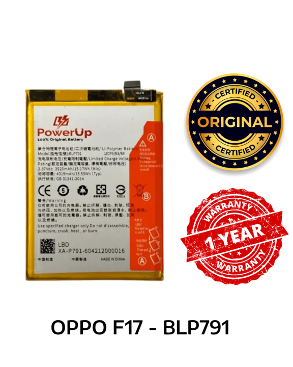 Oppo F17 Blp791 Original Battery with 1-Year Warranty | Daraz.pk
