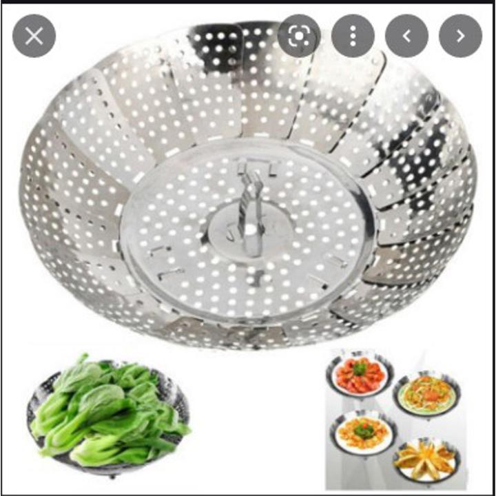 Folding Dish Steam Stainless Steel Food Steamer Basket Mesh Vegetable ...