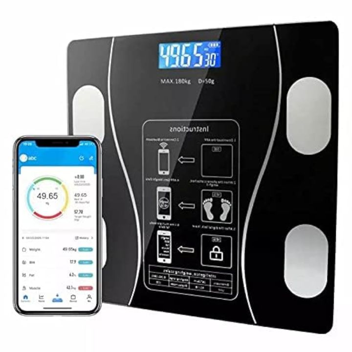 Professional Black Personal Scale Bluetooth Impedentiometric Digital ...