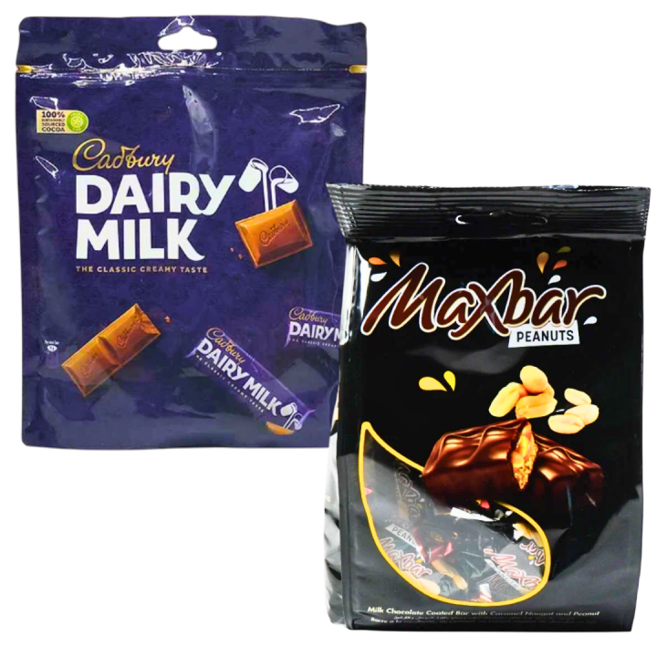 🍫 KitKat Miniatures Milk Chocolate 110g Pouch + Maxbar Peanut Chocolate ...