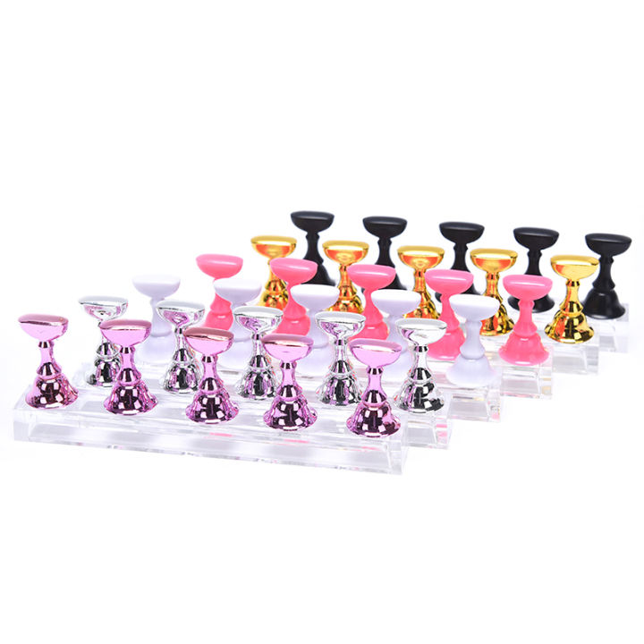 1 Set Nail Holder Practice Display Stand Acrylic Crystal Showing Shelf ...