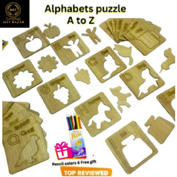 ABC kids drawing wooden stencils | complete alphabets with 6 free ...