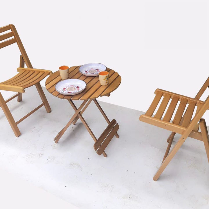 Portable High Quality wooden folding Set 2 Chairs and 1 Table/Outdoor ...