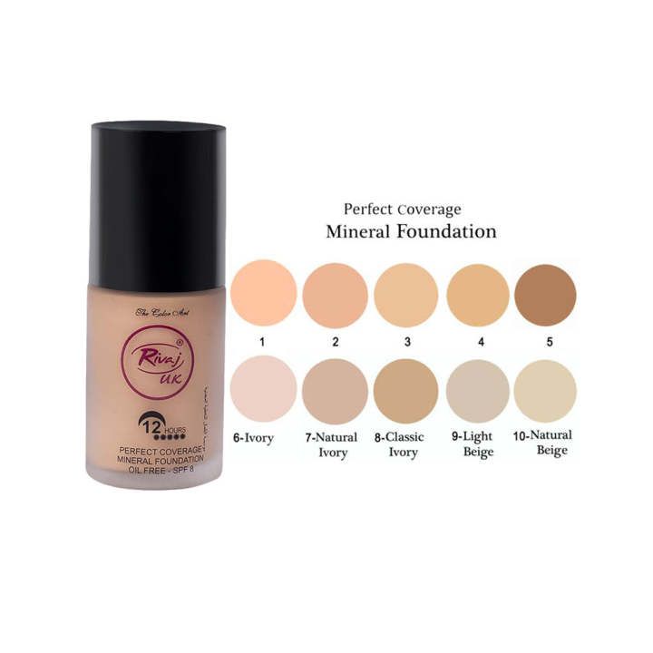 rivaj perfect coverage 12 Hours Mineral Foundation - Shade 08 Classic ...