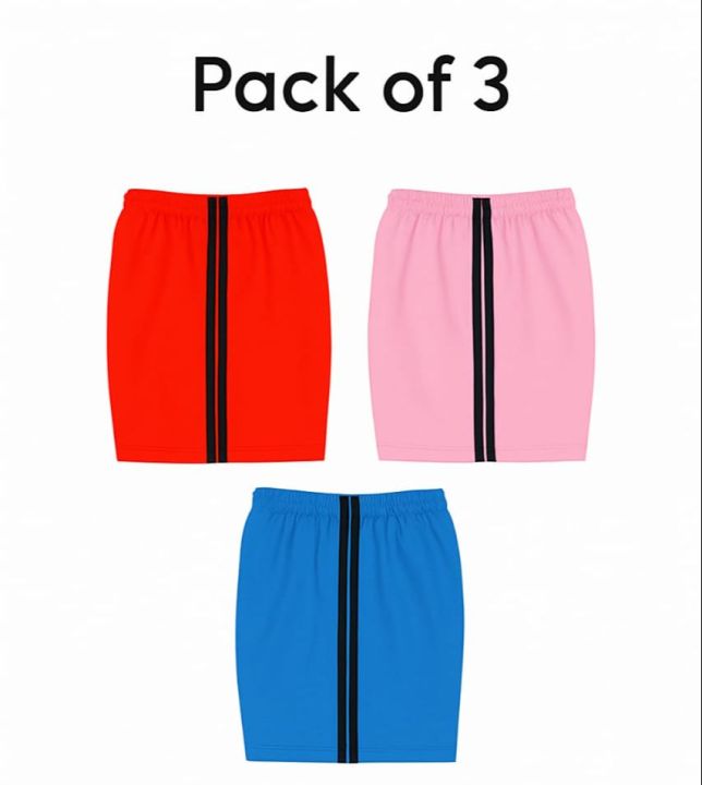 Pack Of 3 Random Colors Summer Wear Cotton Jersey Shorts For Boys ...