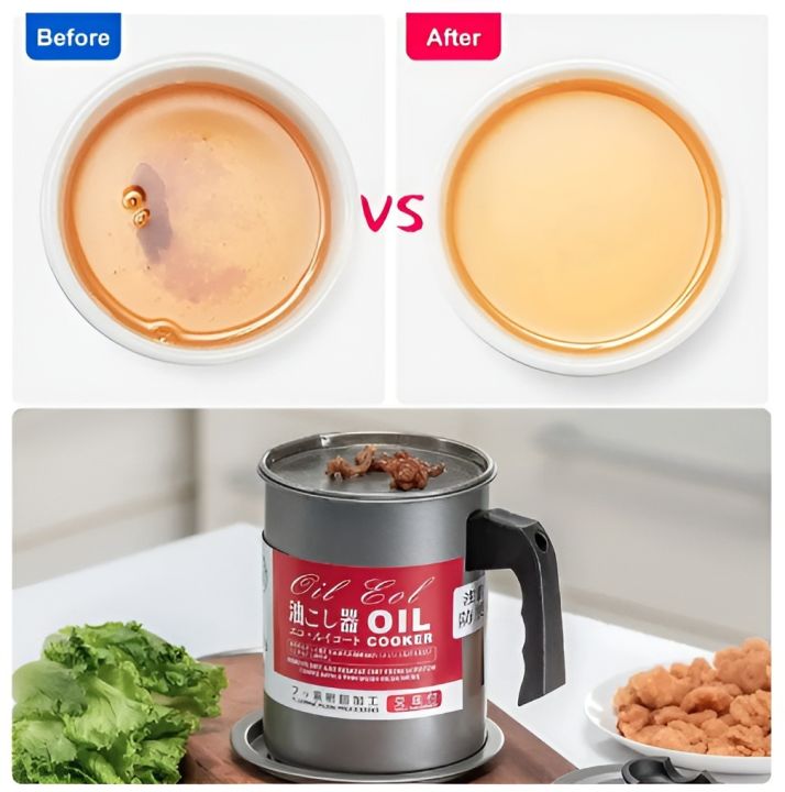 Oil Filter Pot Household Dripping Oil Filter Pot Can Grease Strainer ...